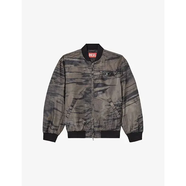 DIESEL® Nylon Logo-plaque Bomber Jacket