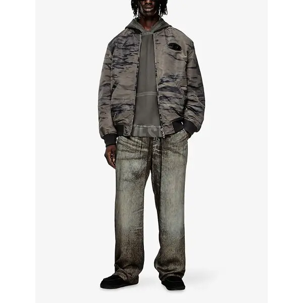 DIESEL® Nylon Logo-plaque Bomber Jacket