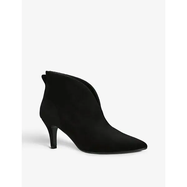 Carvela Flute Curved Ankle Suede Heeled Ankle Boots