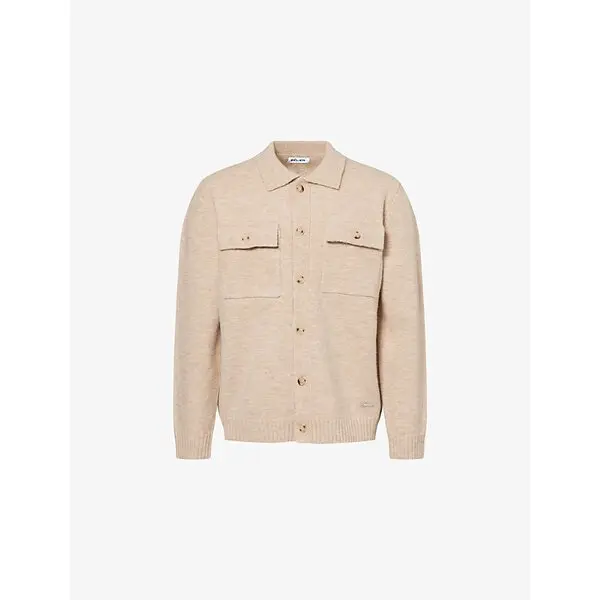 BELIER Patch-pocket Collared Knitted Overshirt