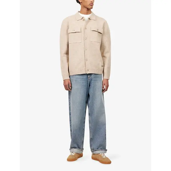 BELIER Patch-pocket Collared Knitted Overshirt