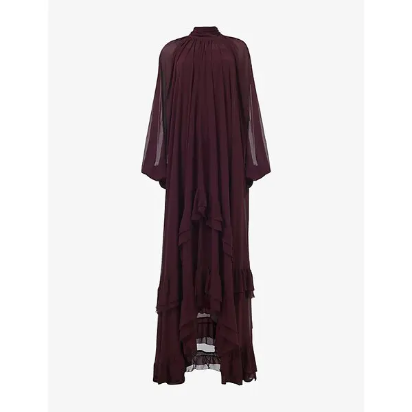 LEEM Balloon-sleeve Frilled Woven Kaftan