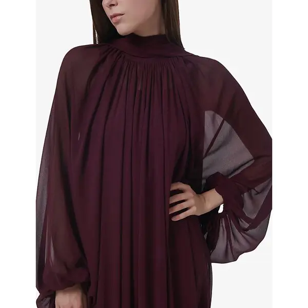 LEEM Balloon-sleeve Frilled Woven Kaftan