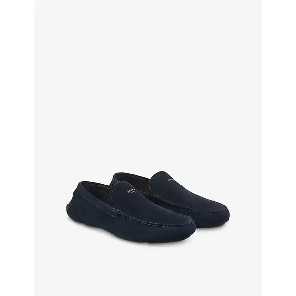 JIMMY CHOO Stanly Reverse Suede Driver Shoes - Navy