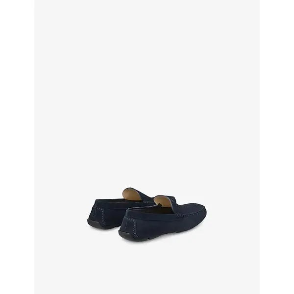 JIMMY CHOO Stanly Reverse Suede Driver Shoes - Navy