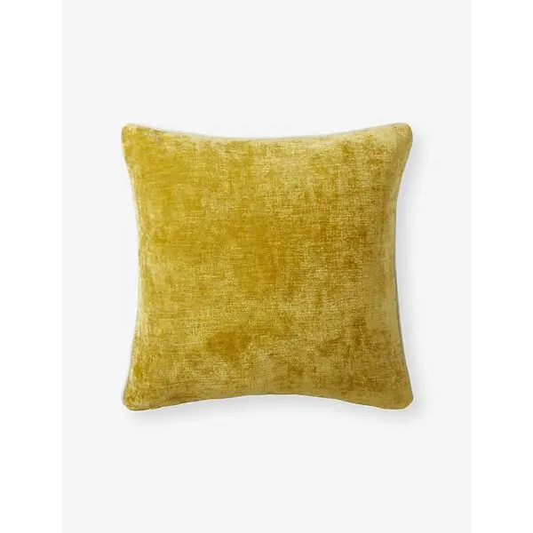 YVES DELORME Orpheo Velvet Cushion Cover 45cm X 45cm - Pollen