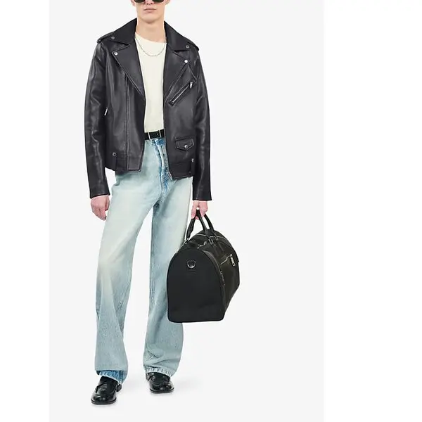 The Kooples Straight-cut Notched-collar Leather Jacket