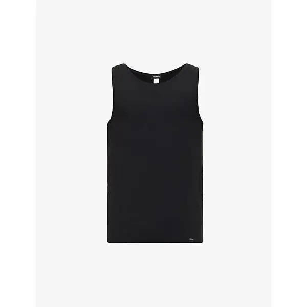 Hanro Fitted Stretch-jersey Vest Top - Deep Black