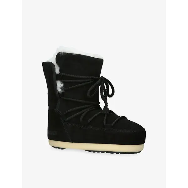 Moon Boot Evx Suede And Shearling Snow Boots - Black