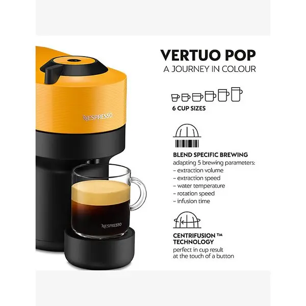 NESPRESSO Vertuo Pop Coffee Machine - Yellow