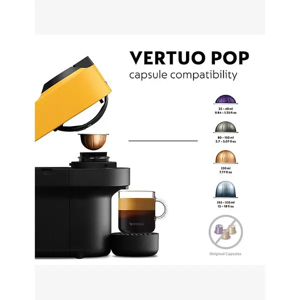 NESPRESSO Vertuo Pop Coffee Machine - Yellow