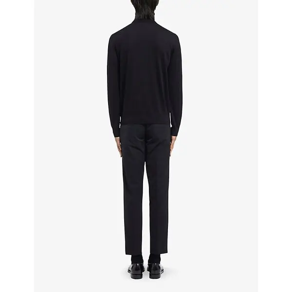 Prada Logo-print Turtleneck Wool Jumper - Black