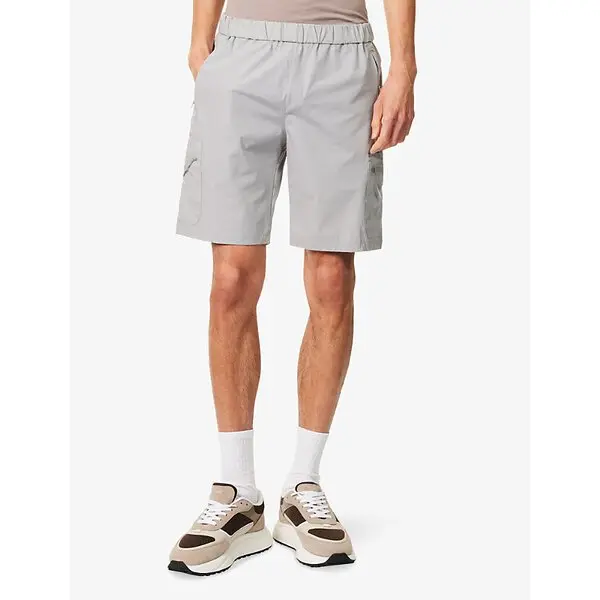 ARNE Active Cargo Zip-pocket Stretch-woven Shorts - Mid Grey