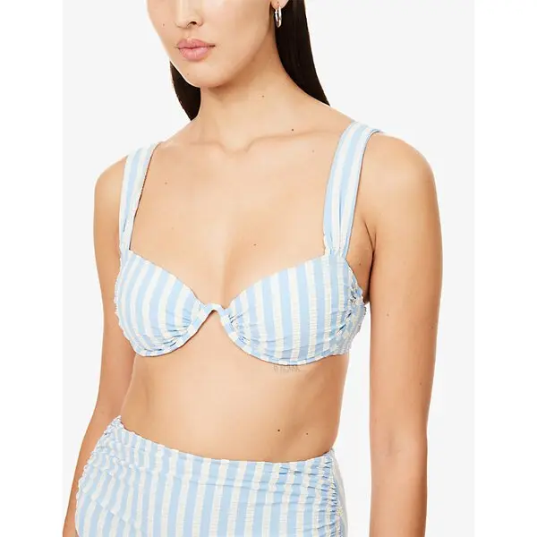 Simkhai Striped Bikini Top