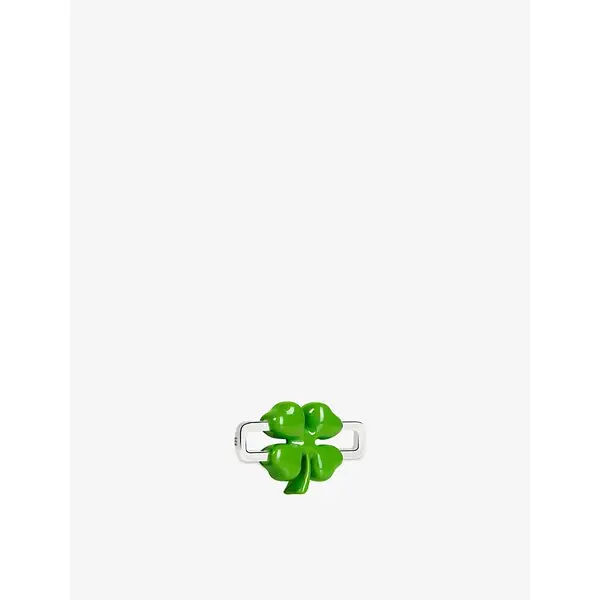 POUBEL Clover Sterling And Enamel Charm