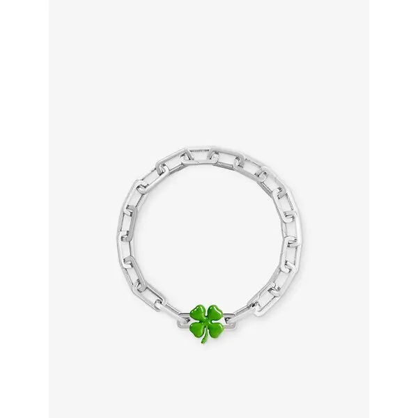 POUBEL Clover Sterling And Enamel Charm