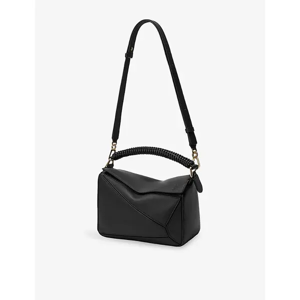 Loewe Puzzle Woven-handle Mini Leather Cross-body Bag