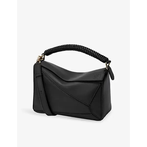 Loewe Puzzle Woven-handle Mini Leather Cross-body Bag