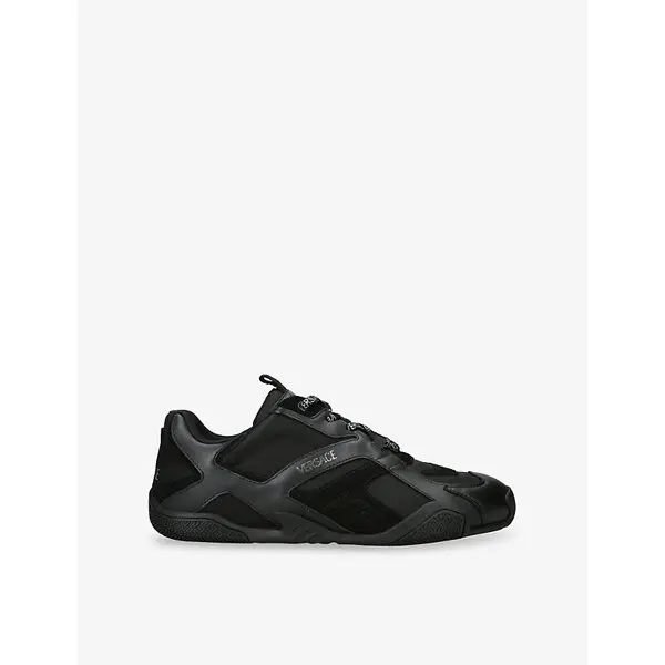 Versace Galaxia Leather And Mesh Trainers