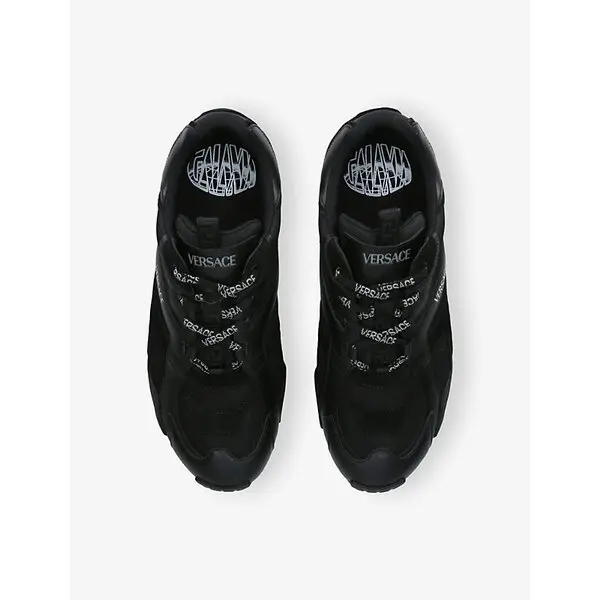 Versace Galaxia Leather And Mesh Trainers