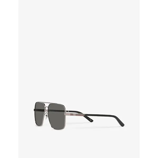 Gucci Rectangle-frame Metal Sunglasses
