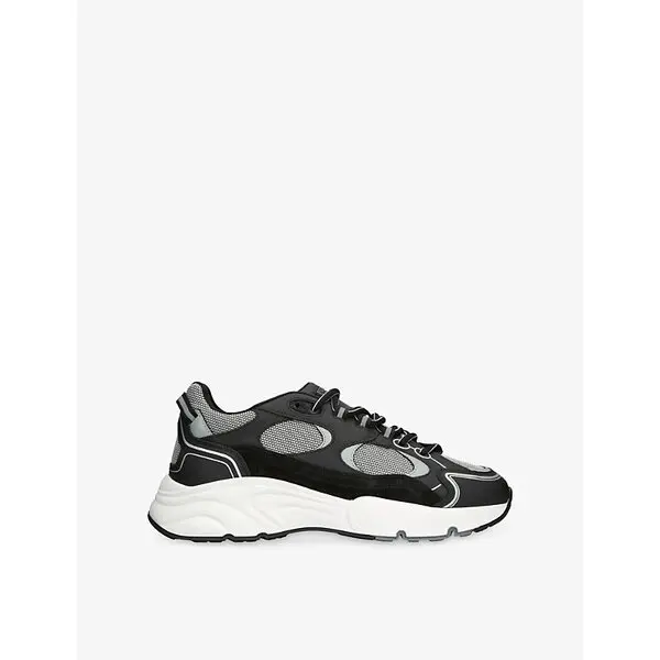 CLEENS Pulse Runner Leather And Mesh Trainers - Blk/white