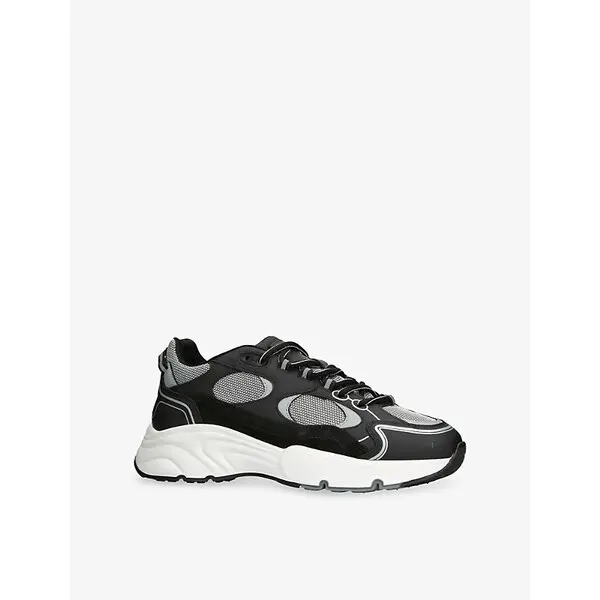 CLEENS Pulse Runner Leather And Mesh Trainers - Blk/white