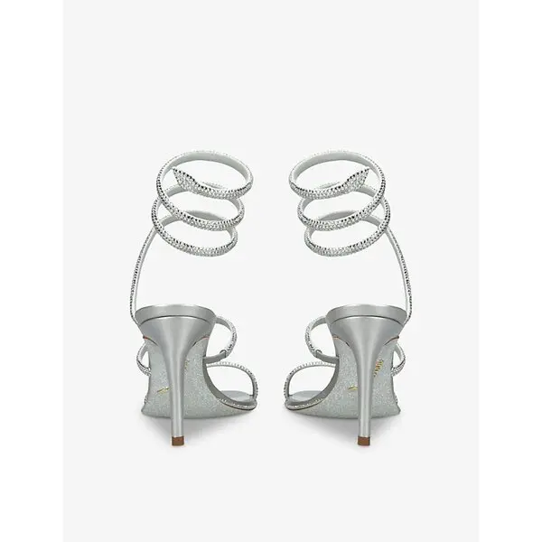 Rene Caovilla Cleo Embellished Satin Heeled Sandals