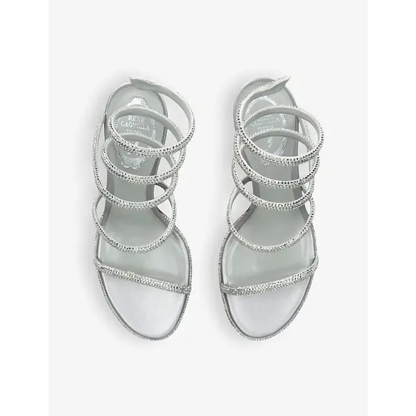 Rene Caovilla Cleo Embellished Satin Heeled Sandals