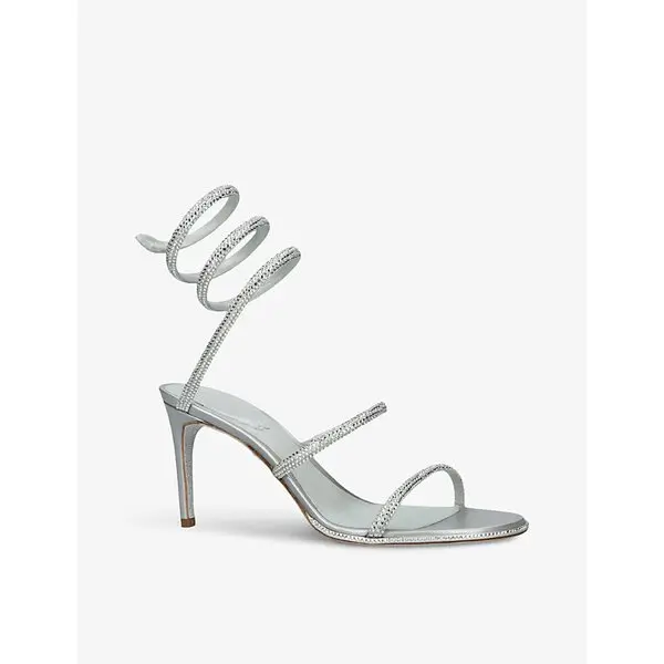 Rene Caovilla Cleo Embellished Satin Heeled Sandals