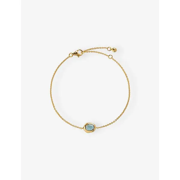 Monica Vinader Odyssey Aquamarine 18ct Yellow-gold Vermeil Chain Bracelet - Blue