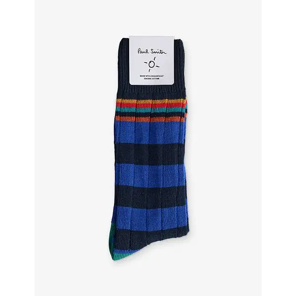 Paul Smith Striped Cotton-blend Crew Socks