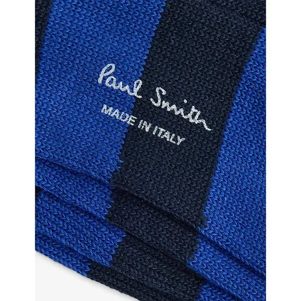Paul Smith Striped Cotton-blend Crew Socks