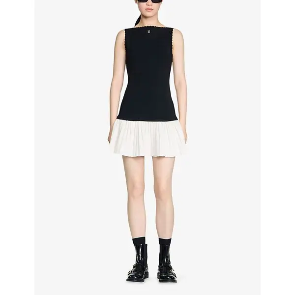 Sandro Two-tone Sleeveless Mini Dress