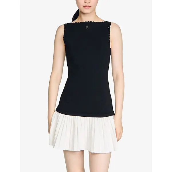 Sandro Two-tone Sleeveless Mini Dress