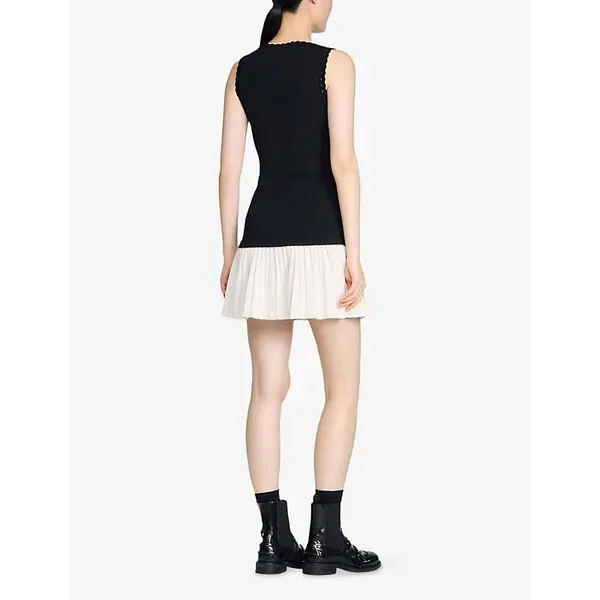 Sandro Two-tone Sleeveless Mini Dress