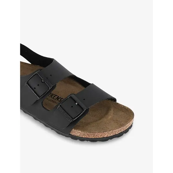 BIRKENSTOCK Milano Buckle-detail Leather Sandals - Black