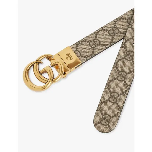 Gucci Marmont Double G Reversible Leather Belt