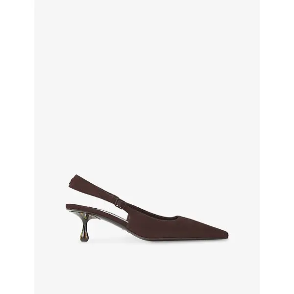 JIMMY CHOO Amel 50 Suede Slingback Heeled Courts - Chocolate