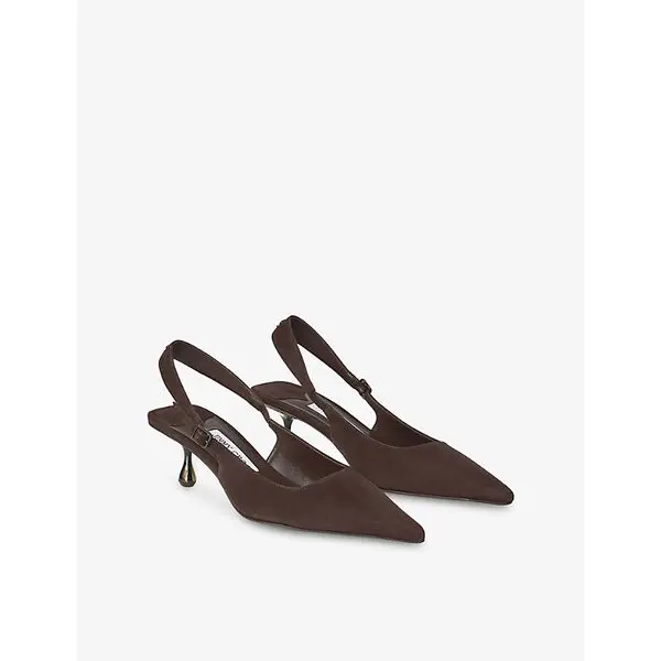 JIMMY CHOO Amel 50 Suede Slingback Heeled Courts - Chocolate