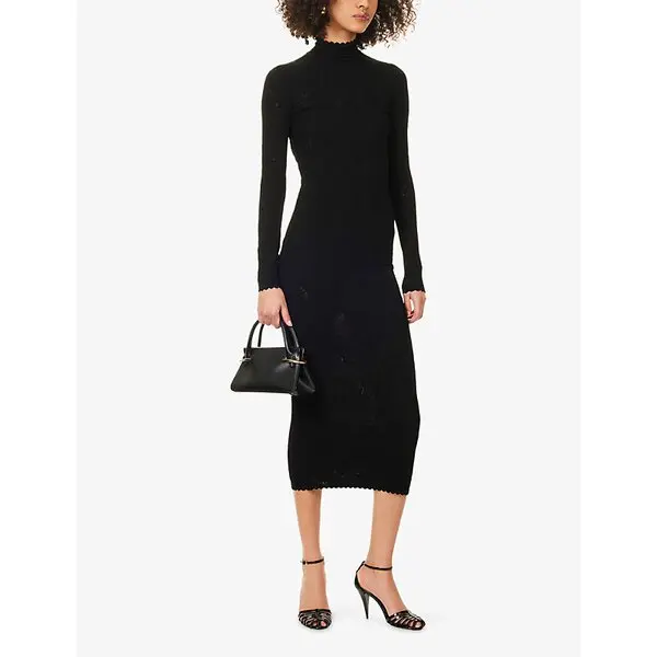 Givenchy Floral-lace Knitted Maxi Dress With Open Back