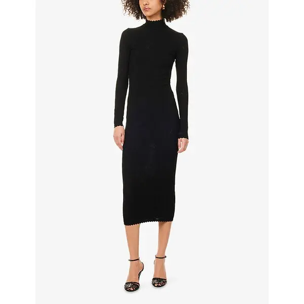 Givenchy Floral-lace Knitted Maxi Dress With Open Back