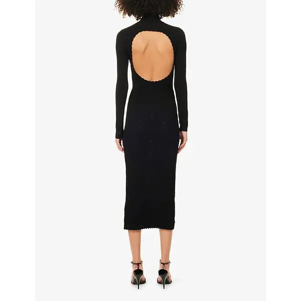 Givenchy Floral-lace Knitted Maxi Dress With Open Back