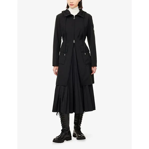 Moncler Laerte Long Tech-woven Parka
