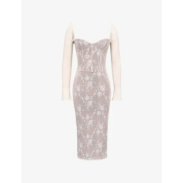 House Of Cb Saisha Lace Midi Dress - Ivory