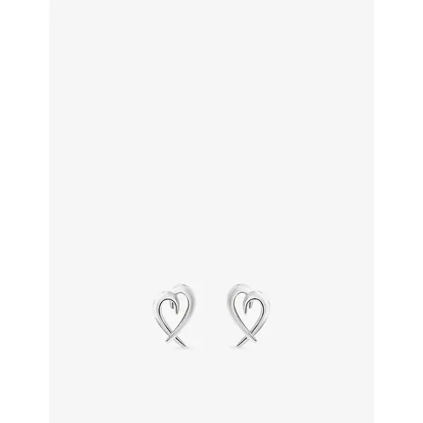 SHAUN LEANE Hook Heart Stud Earrings - Silver