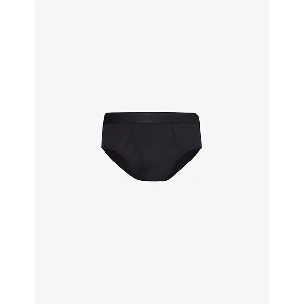 Sunspel Superfine Regular-fit Cotton Briefs - Black