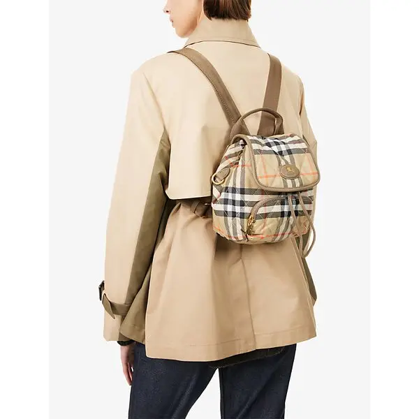 Burberry Mini Checked Woven Backpack