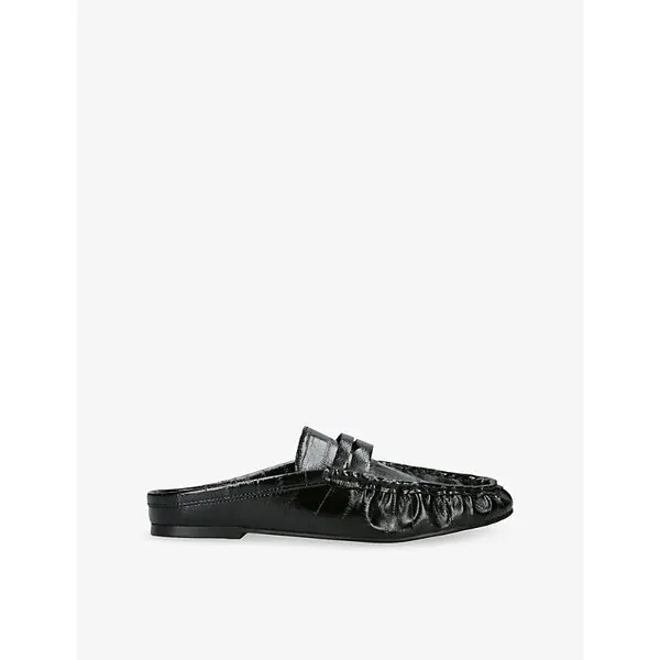 Steve Madden Faux-leather Mules With Penny Strap - Black