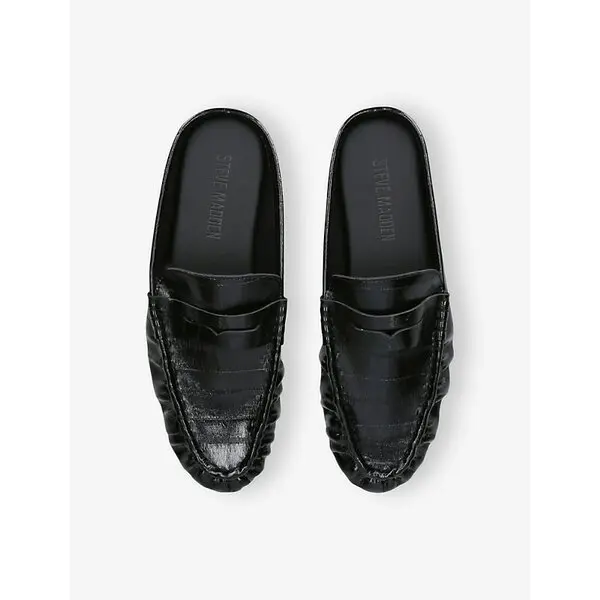 Steve Madden Faux-leather Mules With Penny Strap - Black